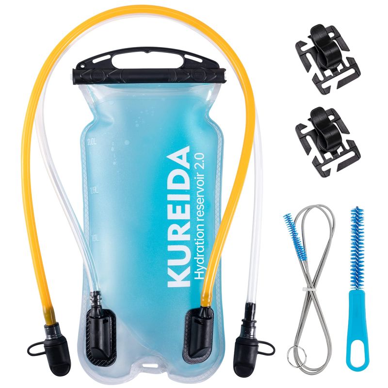 KUREIDA Dual Hydration Bladder 2 Liter,Water Bladder for Hiking Backpack Leak Proof,Water ...