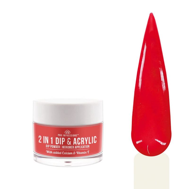 Pro Impressions - 2 In 1 Dip & Acrylic Powder - No.6 Ruby Red - 30g (Coloured Acrylic ...