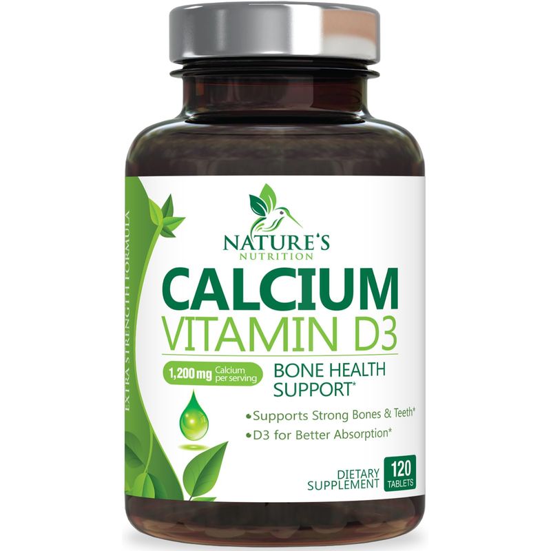 Calcium 1200 mg Plus Vitamin D3, Bone Health & Immune Support - Nature ...