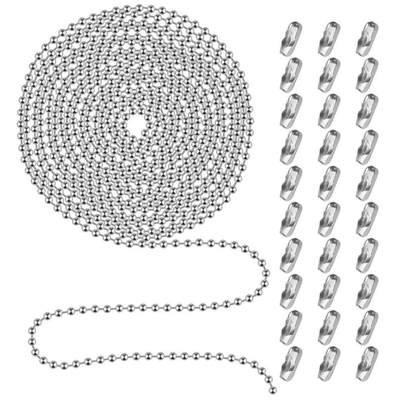Beaded Pull Chain Extension with Connector, 20 Feet Beaded Roller Chain ...
