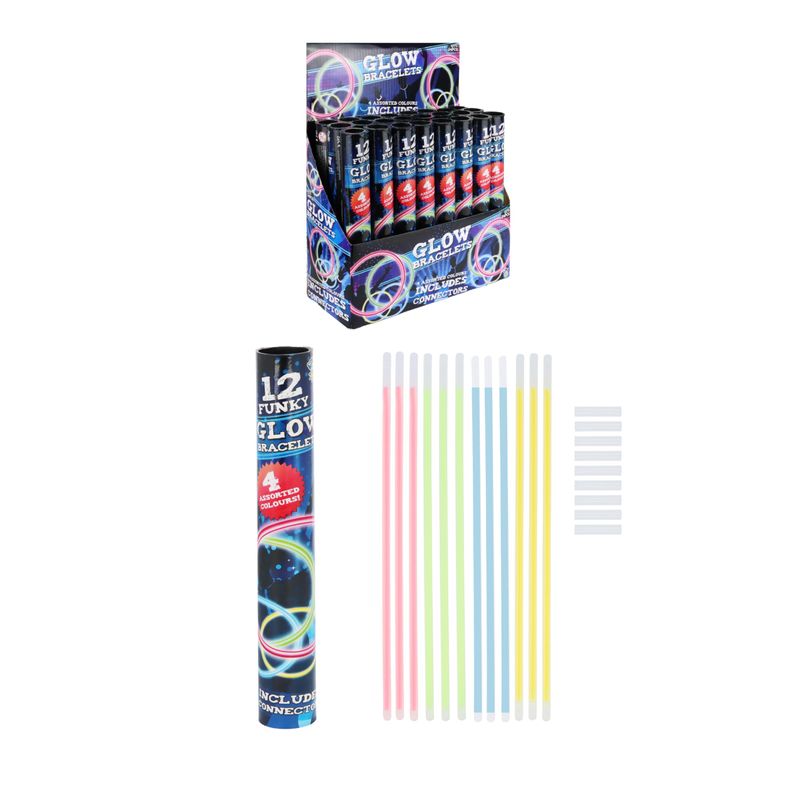 HENBRANDT Single 12-Piece Tube Light Up Neon Glow Sticks and Connectors ...