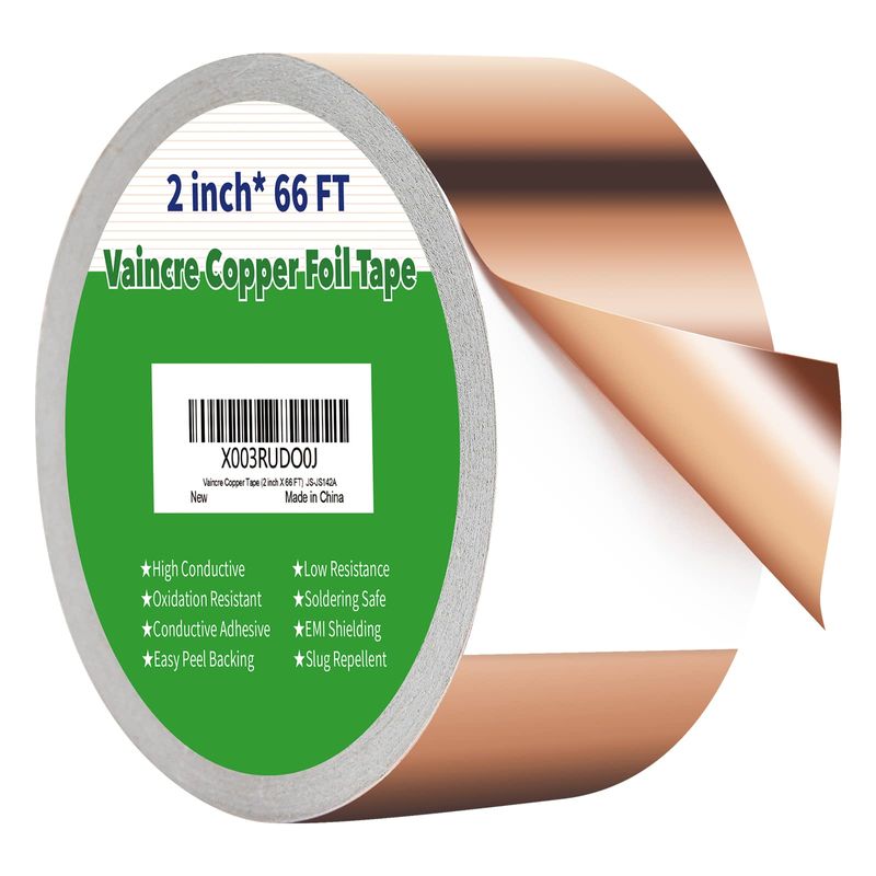 Vaincre Copper Tape Conductive Adhesive, Foil Taper (2inch X 66 FT ...