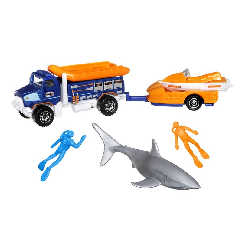 Matchbox Hitch & Haul Die-cast Vehicle Playset - Deep Sea Diver Shark ...