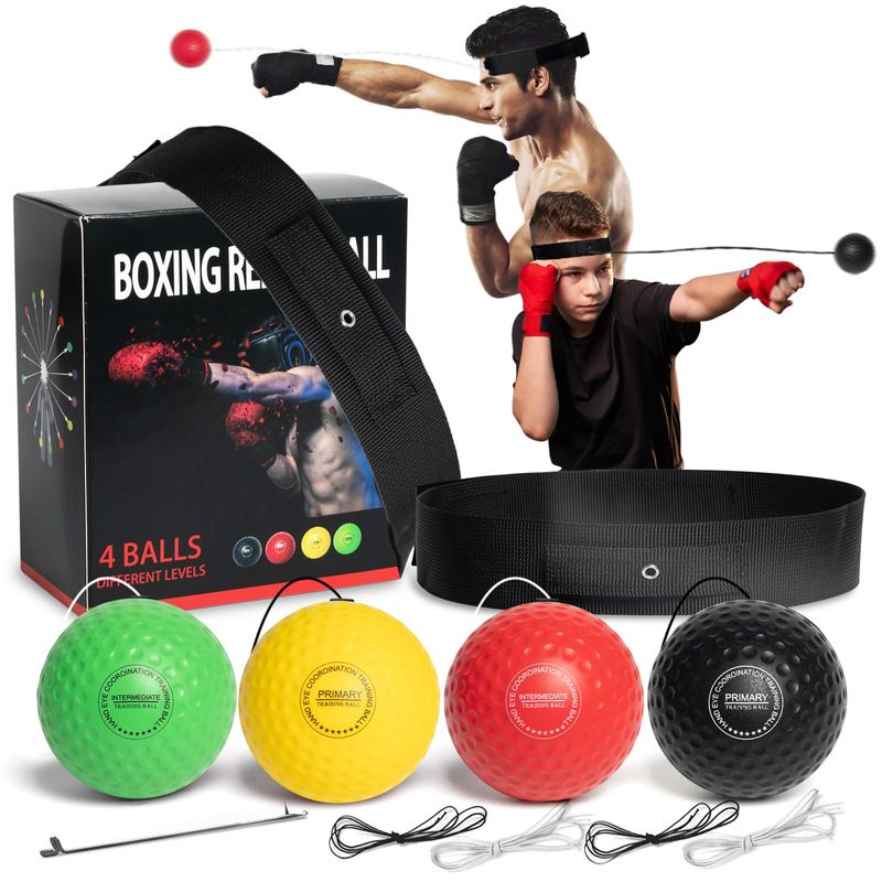 OLIKER Boxing Ball Family Pack Plus with Adjustable Headband,4 Boxing ...