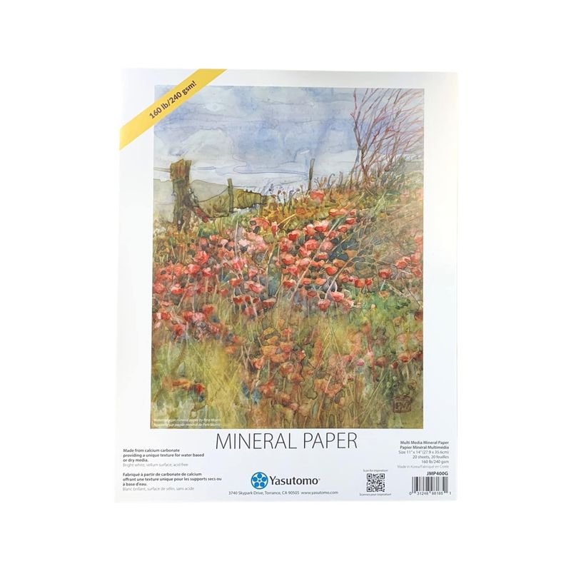 Yasutomo Mineral Paper Pad, 20 Sheets, Calcium Carbonate, 14-Inch ...