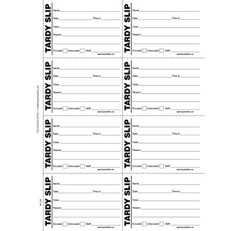 TSO 400 Tardy Slip Sign in Book with 2 3/4" x 3 3/4" Tardy Slips ...
