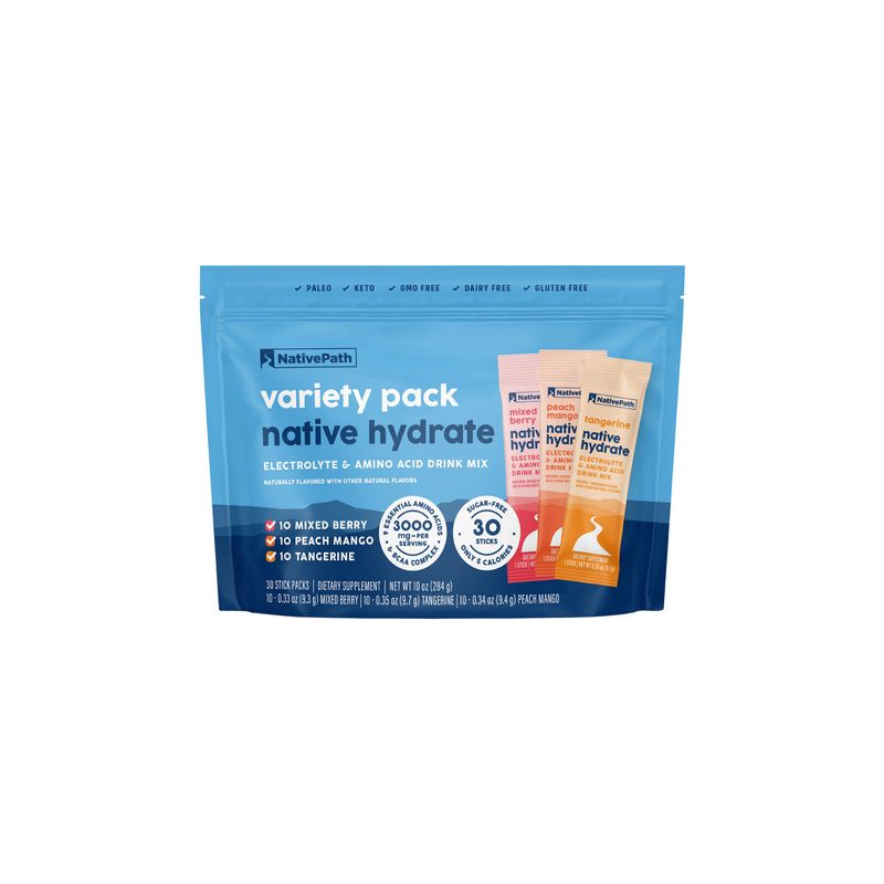 NativePath Native Hydrate Stick Packs with Electrolytes and Amino Acids ...