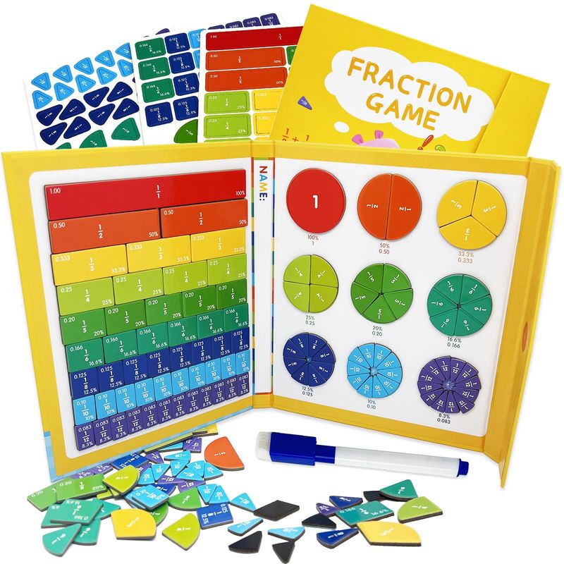 Magnetic Fraction Educational Puzzle for Kids, New Magnetic Fraction ...