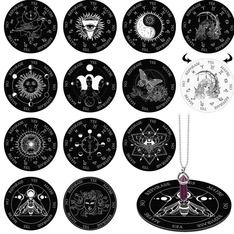 Sureio 13 Pieces Star Pendulum Board Dowsing Divination Set Included ...