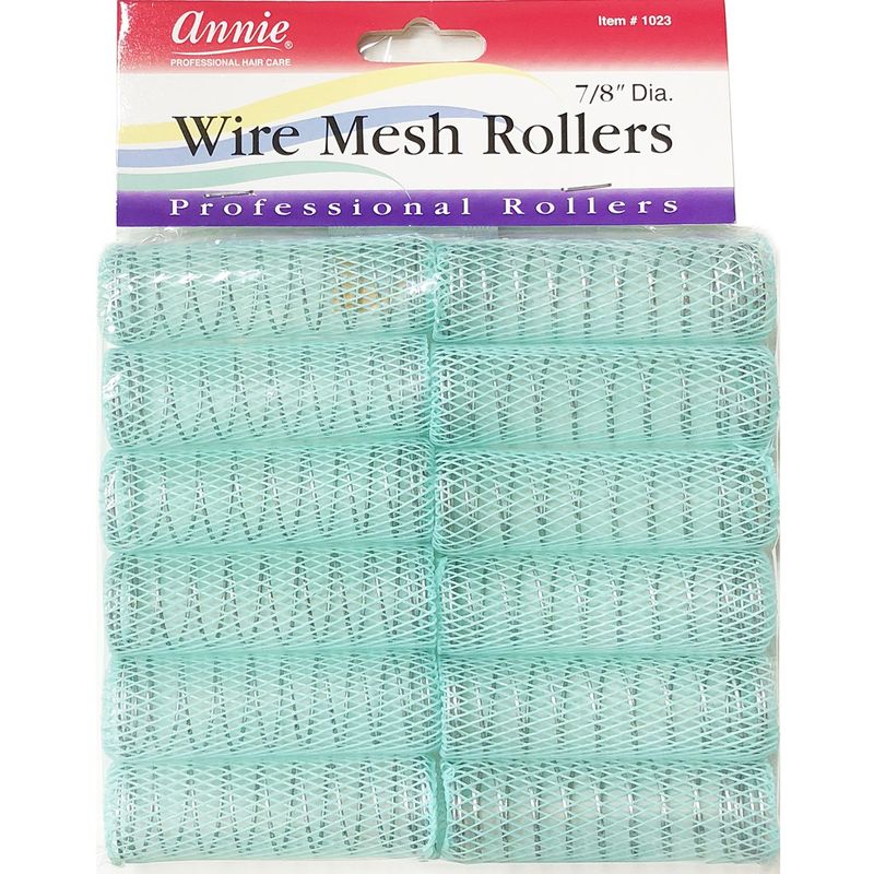 Annie Wire Mesh Rollers #1023, 12 Count Green Medium 7/8 Inch (3 Pack ...