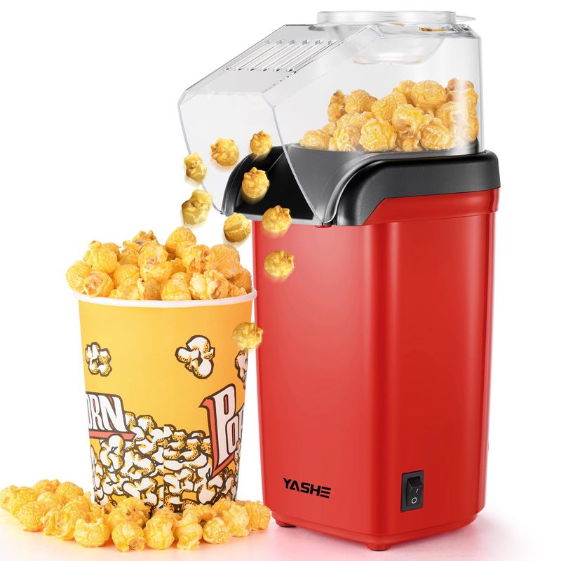 YASHE Popcorn Machine, 1200 W Hot Air Popcorn Maker, Electric Popcorn ...