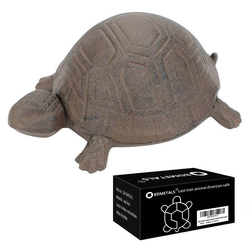 Bdmetals Garden Decoration Turtle Cast Iron Key Hider Stone Diversion ...