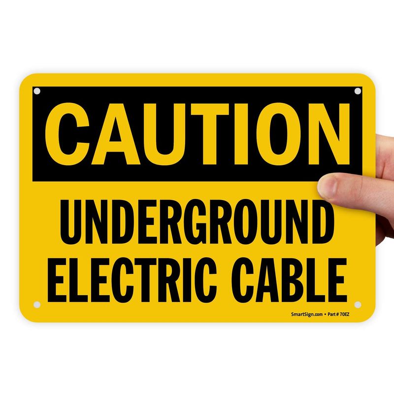 SmartSign "Caution - Underground Electric Cable" Sign | 7" x 10 ...