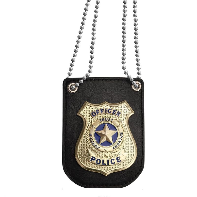 America Police Badge for Kids Pretend Play PD Badge with Chain & Belt ...