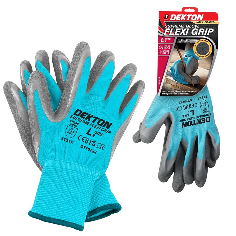 Dekton 9/L Flexi Grip Latex Coated Working Gloves | Ultimate Protection ...