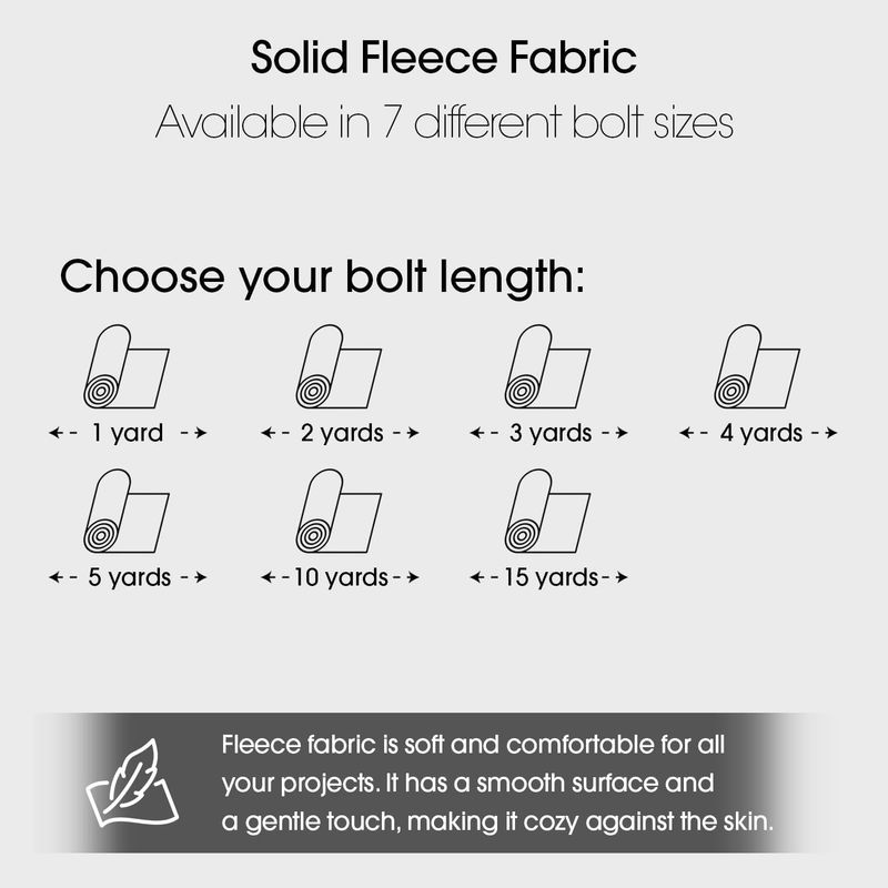 Pico Textiles Black Solid Fleece Fabric - 2 Yards Bolt - 100% Polyester - Medium Weight - Ideal ...