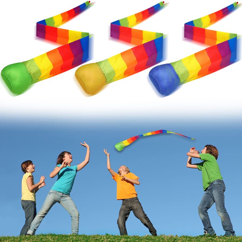 Chalyna 3 Pieces Catch Tail Foam Balls Soft Rainbow Ball Educational ...