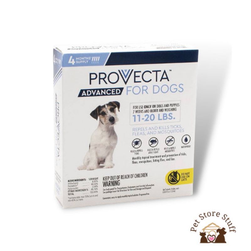 Provecta Advanced Flea & Tick Treatment for Dogs, MED/11-20 lb, 4 ...