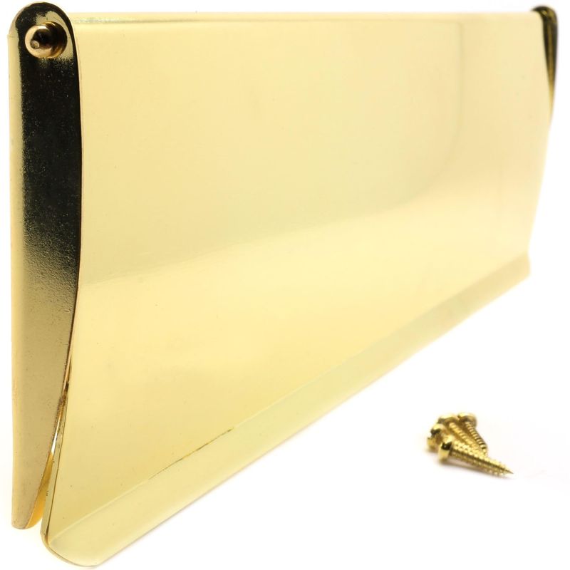 Polished Brass Internal Letter Box Flap - Inner Draught Excluder Post ...