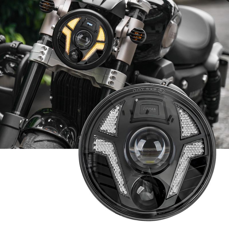 5-3/4 5.75 Inch LED Laser Headlight for Harley Davidson Dyna Street Bob ...