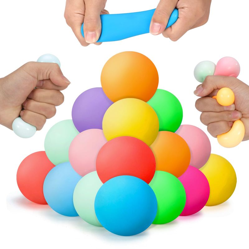 Pack of 24 Sensory Stress Balls for Children, Colour Changing Squishy ...