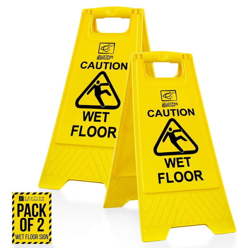 Wet Floor Sign - Heavy Duty, Foldable Warning Signs, Wet Floor Signs ...