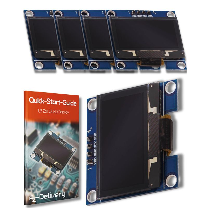 AZDelivery 1.3-inch I2C IIC OLED Display SH1106 128x64 Pixels 3.3V White Character Display ...