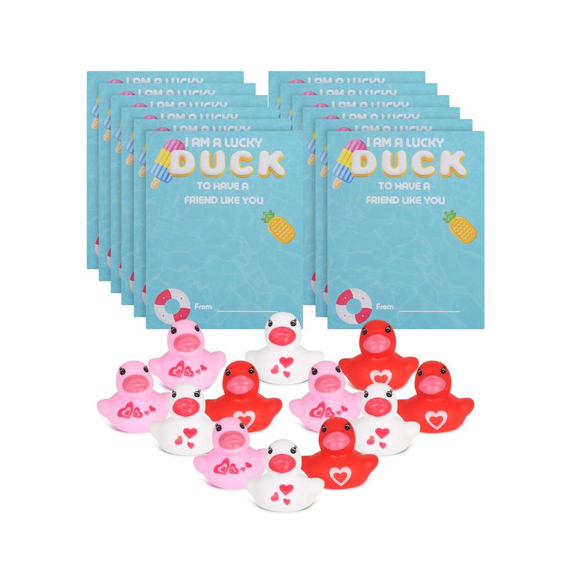 Primo Lines 12 Ducks Set – 12pcs Mini Rubber Ducks, 12pcs Cards, & 1 ...