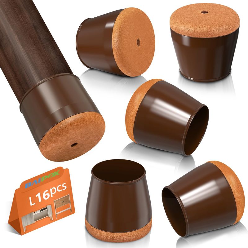 Pack of 16 Protective Caps for Chair Legs, BAIPOK Chair Leg Caps ...