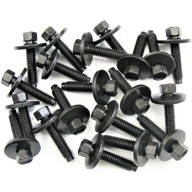 Ford Truck Body Bolts- M6-1.0 x 28mm Long- 8mm Hex- 19mm Washer- 20 ...