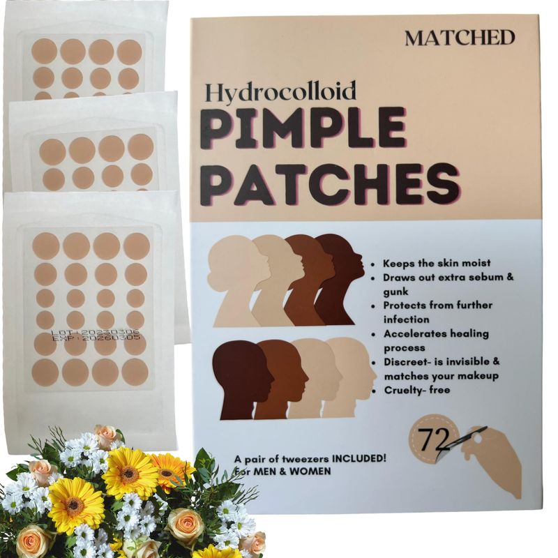MATCHED Hydrocolloid Pimple Patches - Truly Invisible Pimple Patches ...