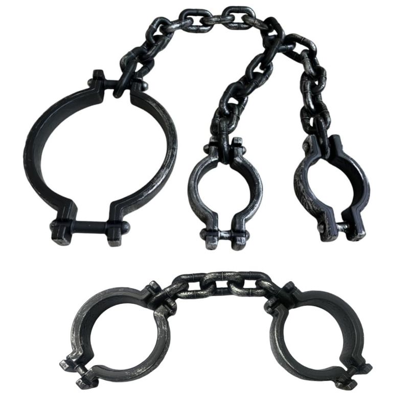 Aweilan Halloween Plastic Chains Prison Fake Prisoner Handcuffs ...