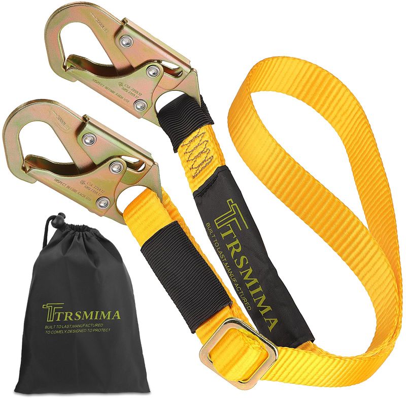 TRSMIMA Tree Climbing Safety Lanyard - 4ft to 6ft Adust Fall protection ...