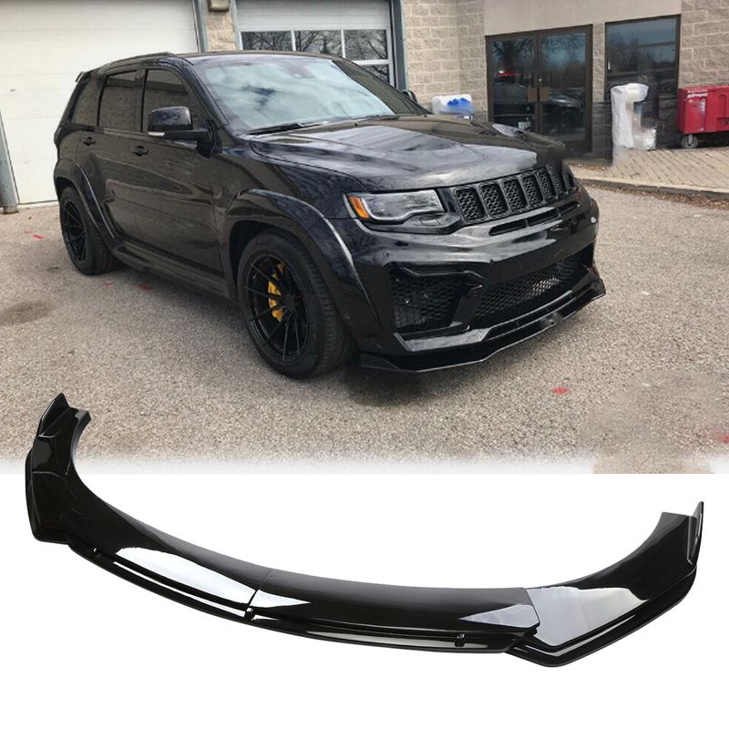 Gloss Black Car Front Bumper Spoiler Lip Splitter Body Kits For Jeep ...