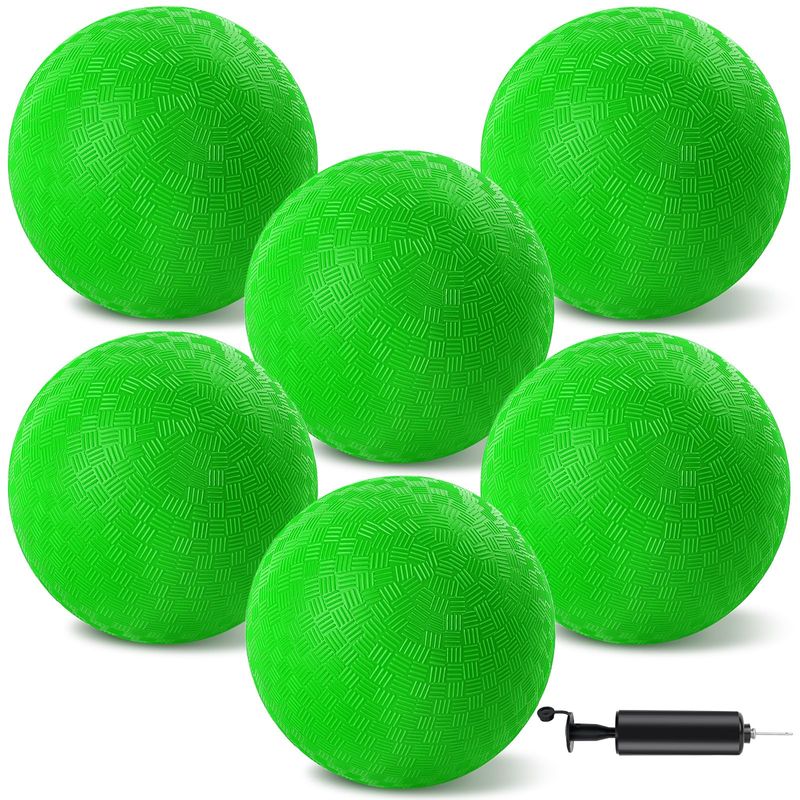 HSLCGF 6 Pcs Dodgeballs 8.5 Inch Playground Ball Kickball Green ...