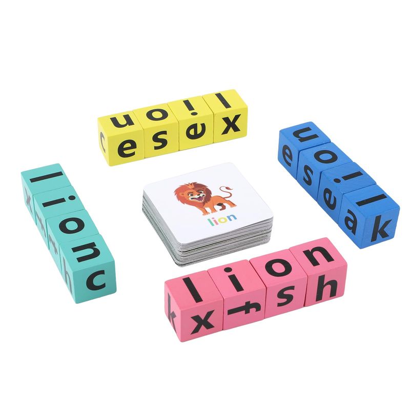 Wooden Blocks Spelling Game, Matching Letter Game Alphabet Learning ...