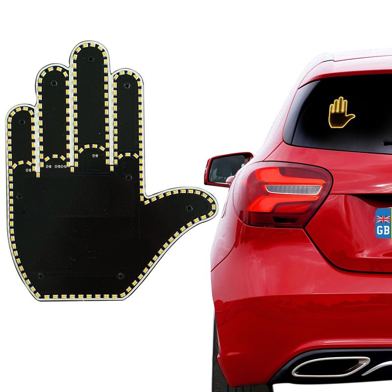 Middle Finger Car LED Light, Funny Gesture Light for Back Window ...