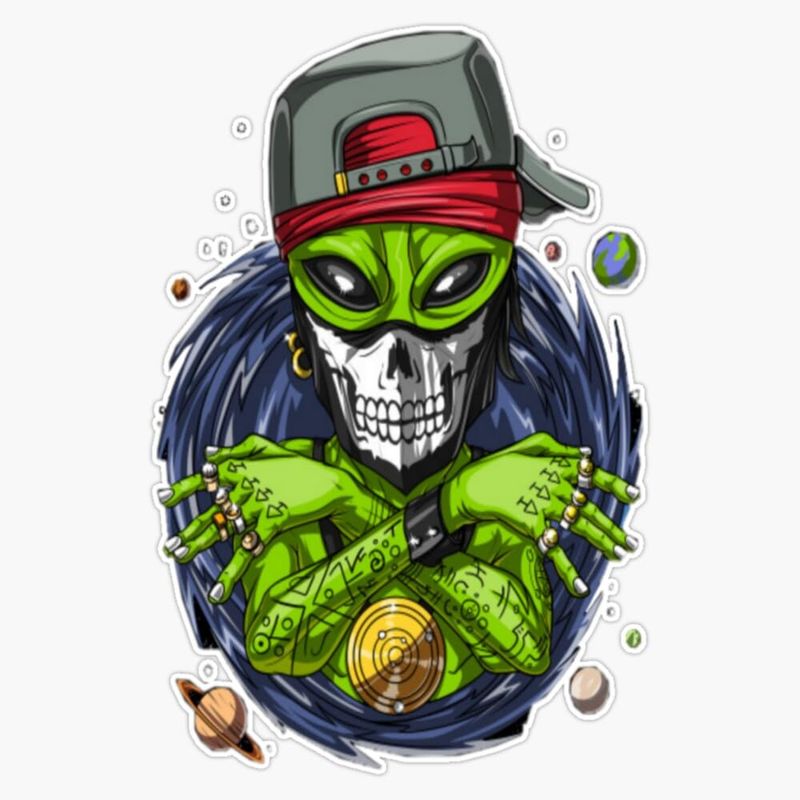 Aliens Power Face Masks Hoodies Vinyl Window Bumper Sticker Decal 5 ...