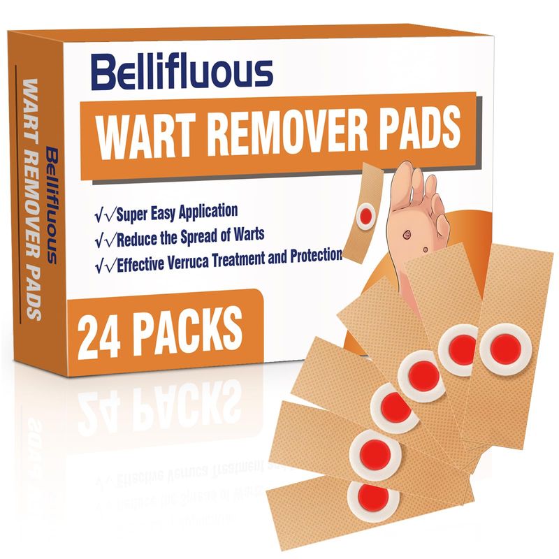 Bellifluous Wart Remover, 24pcs Verruca Treatment Corn Plasters for ...