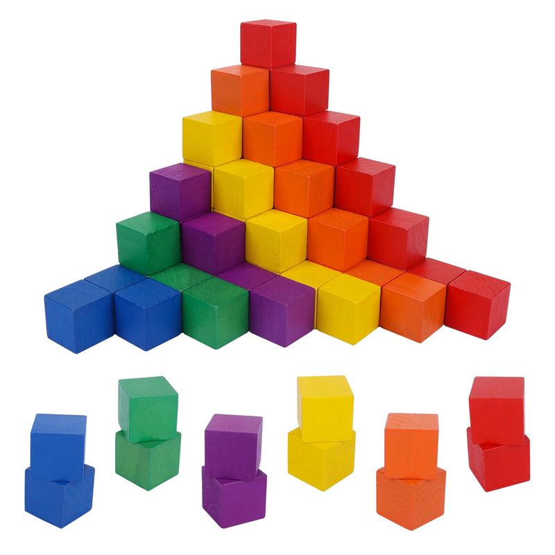 Offelec Counting Sorting Cube Blocks, 102 Pack 1 Inch Colorful Square ...