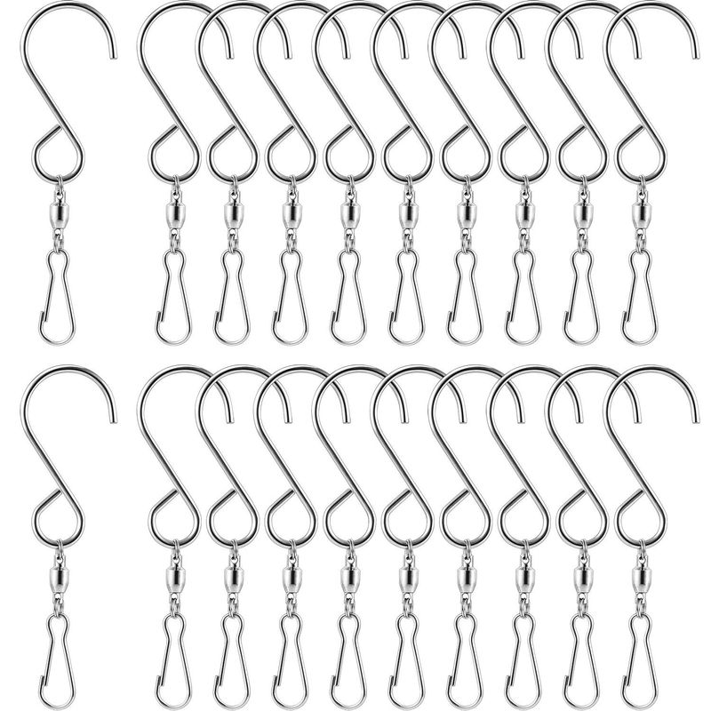 TecUnite 20 Pack Wind Spinner Swivel Hooks Clips for Hanging Wind ...