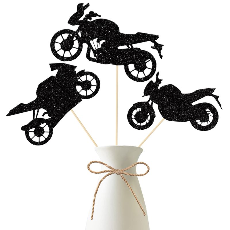 Motorbike Happy Birthday Centerpieces Sticks, Motorbike Theme Birthday ...