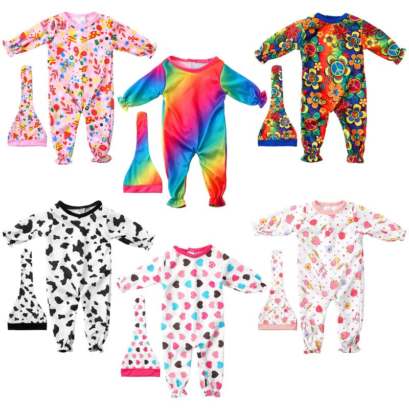 Fourluoo 6 Sets Baby Dolls Clothes 18 Inch Reborn Baby Doll Outfit ...
