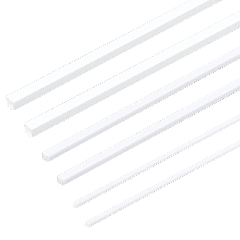 OLYCRAFT 60pcs ABS Plastic Square Solid Bar Rods 1/2/3mm White ABS ...