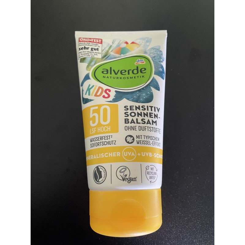 alverde Naturkosmetik Kids Sensitive Sun Balm, SPF 50, 150 ml - Online ...