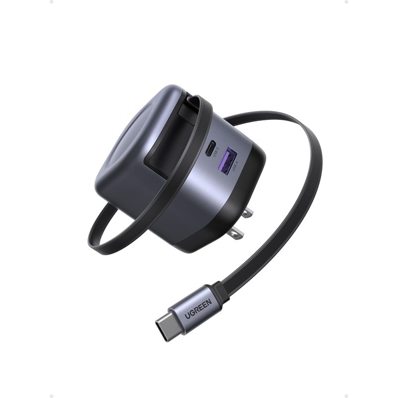UGREEN 45W Retractable Rapid Charger, Type-c 3-Port PD Charger, Type c [Meets PSE Technical ...