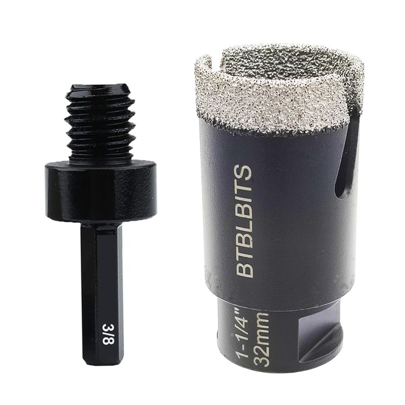 Dry Diamond Core Drill Bit Set 1-1/4” 32mm Vacuum Brazed Tile Hole Saw ...