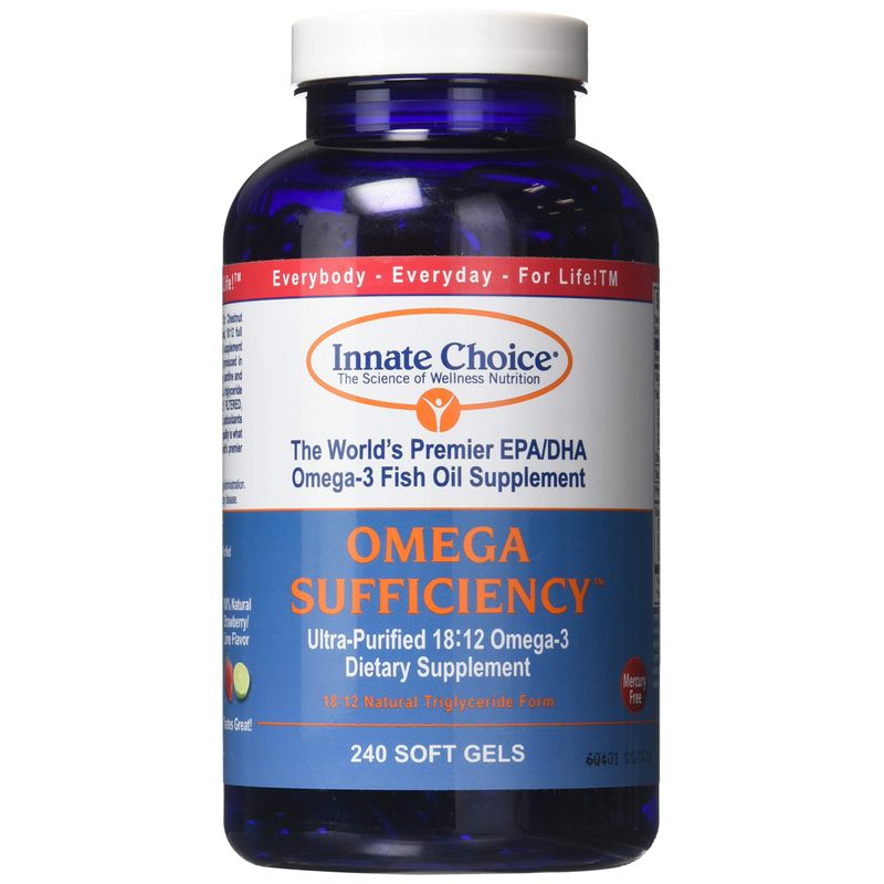 Fish Oil Capsules, Omega Sufficiency by Innate Choice, Strawberry Lime ...