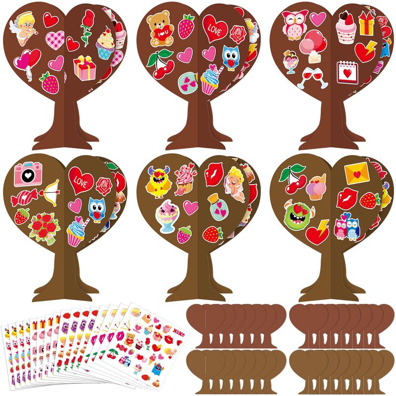 Qyeahkj 1038pcs Valentines 3D Love Heart Tree Craft for Kids Valentine ...