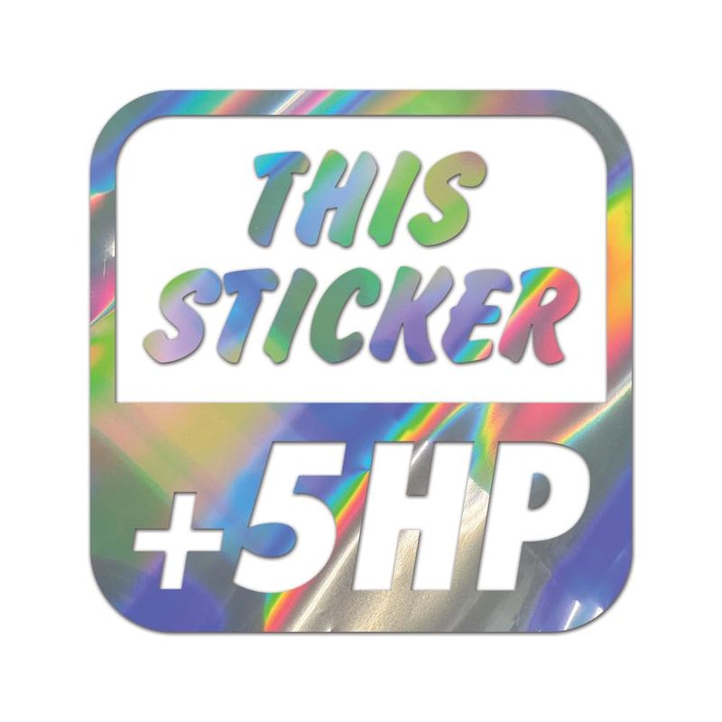This Sticker +5 Hp Premium Sticker Decal Oil Slick Rainbow Holographic ...